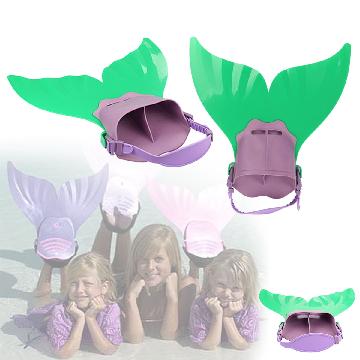 Mermaid Tail FINS for Children Kids Boys Girls Mono Flippers Adjustable ...