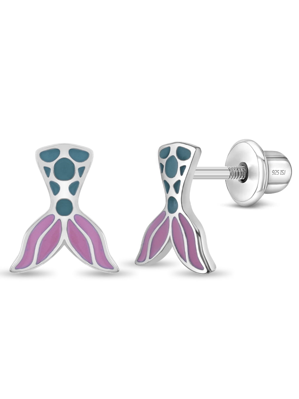 Mermaid Tail Kids / Children's / Girls Earrings - Sterling Silver ...
