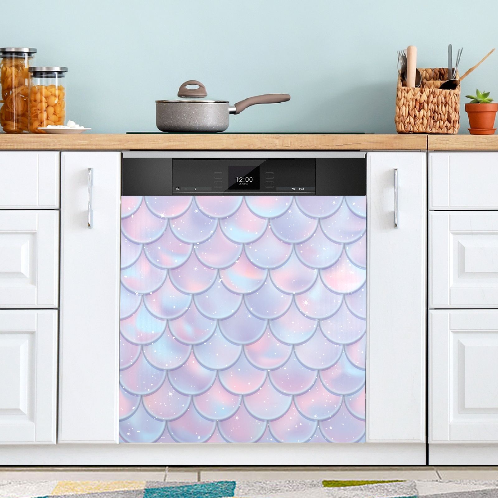Mermaid Tail Scales Shiney Magnetic Dishwasher Cover Magnet ...