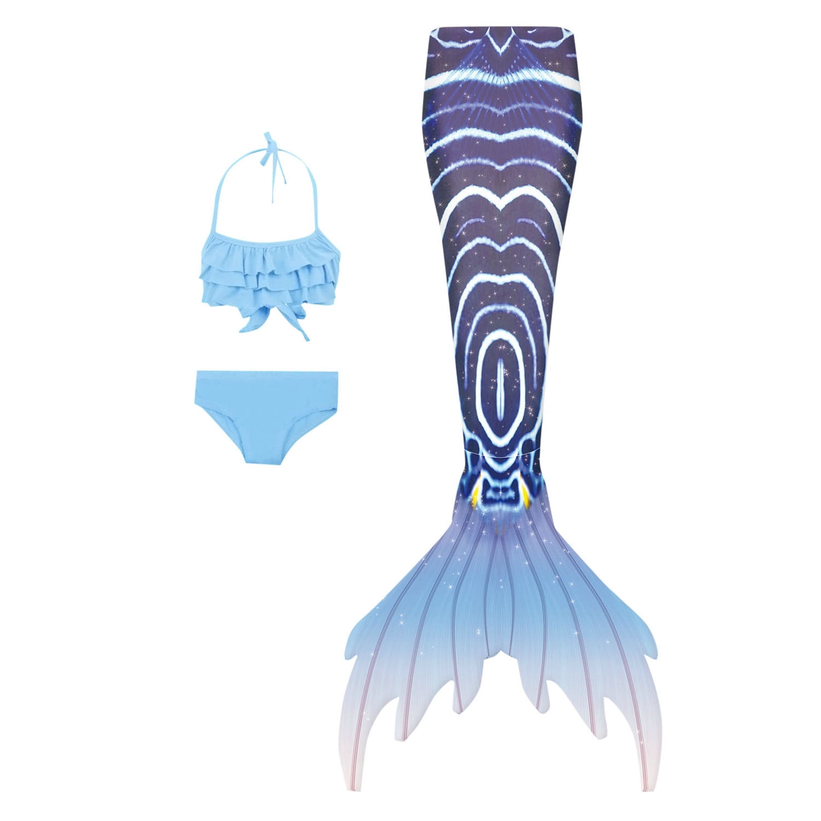 Tail Swimsuit for Girls Tail Bathing Suits Fish Scale Girls 3pc ...