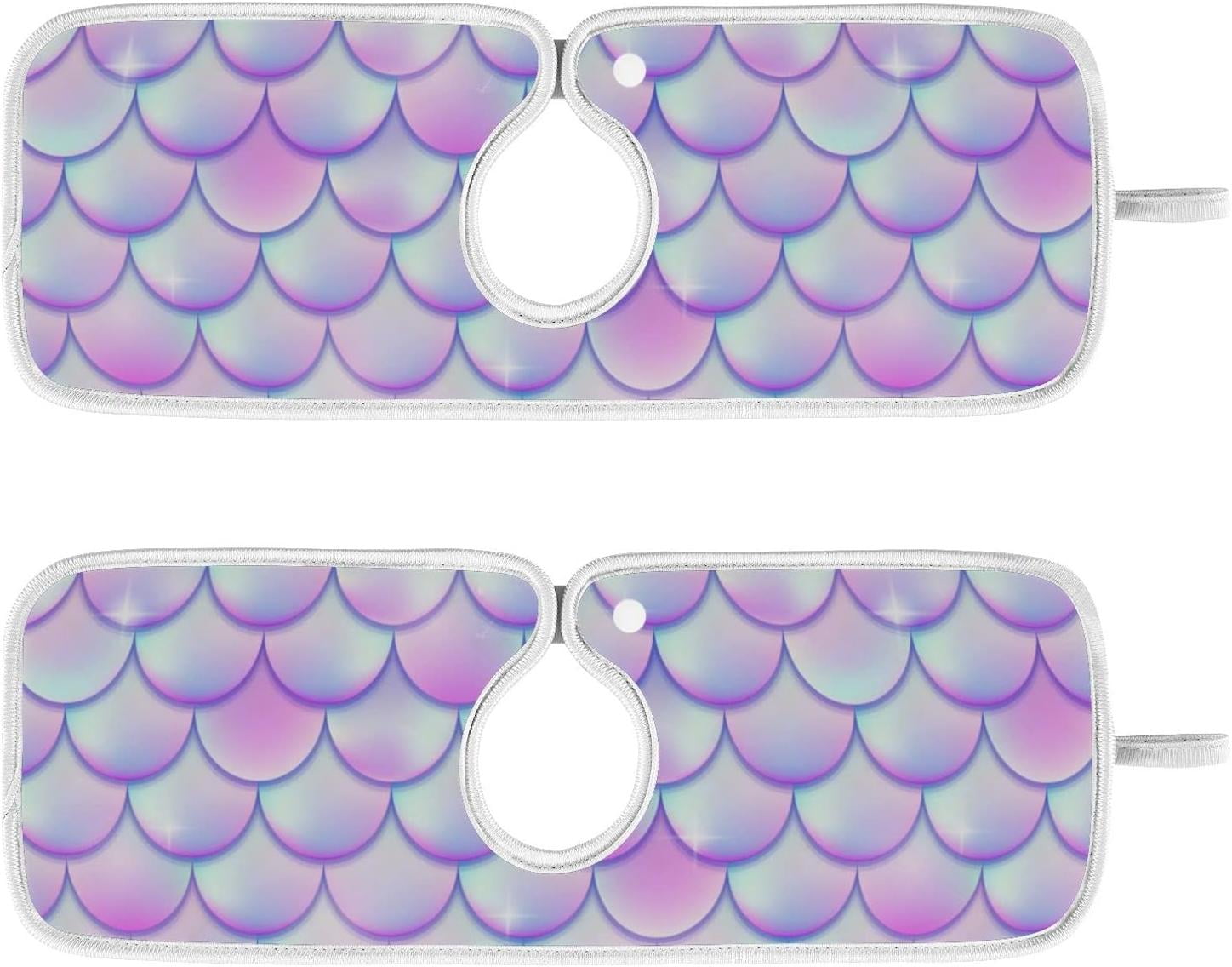 Mermaid Tail Texture Sink Splash Guard for Faucet 2 Packs Faucet ...