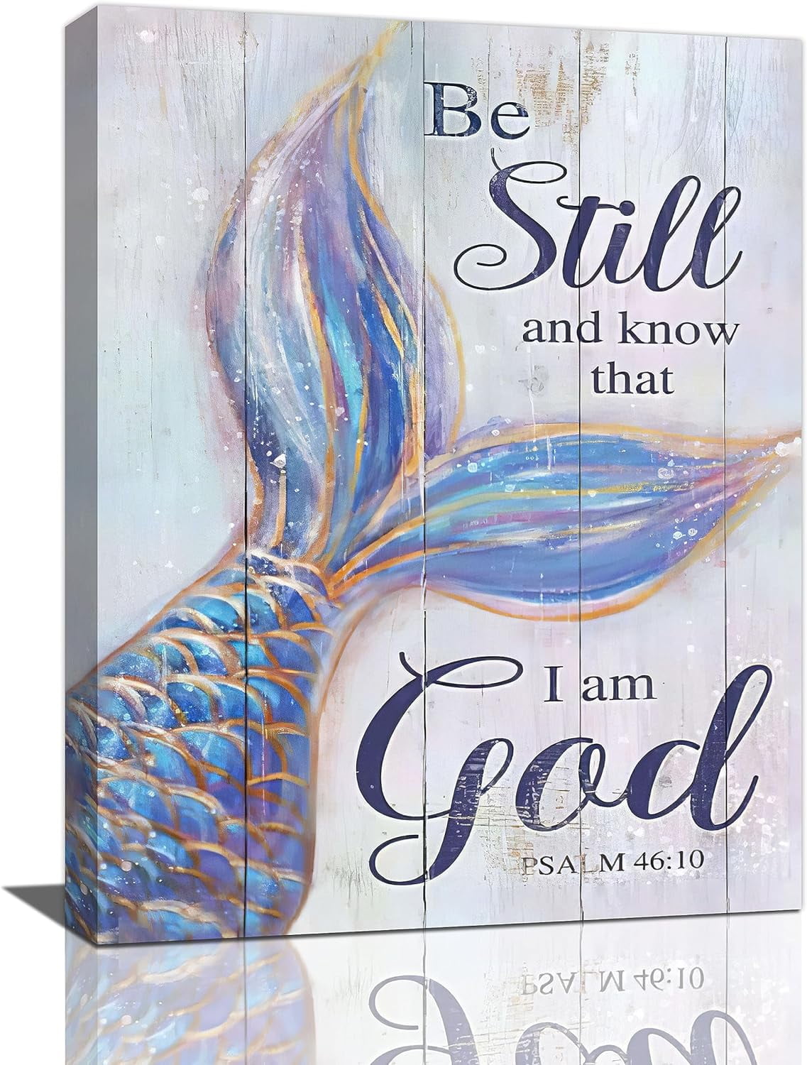 Mermaid Tail Wall Art Mermaid Bathroom Wall Decor Canvas Prints Bible ...