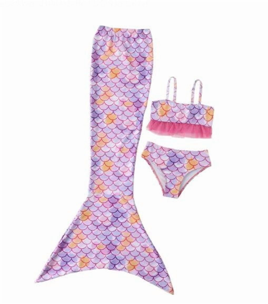 Pretty Comy Mermaid Tail Swim Set for Girls, Princess Swimwear, Cosplay ...