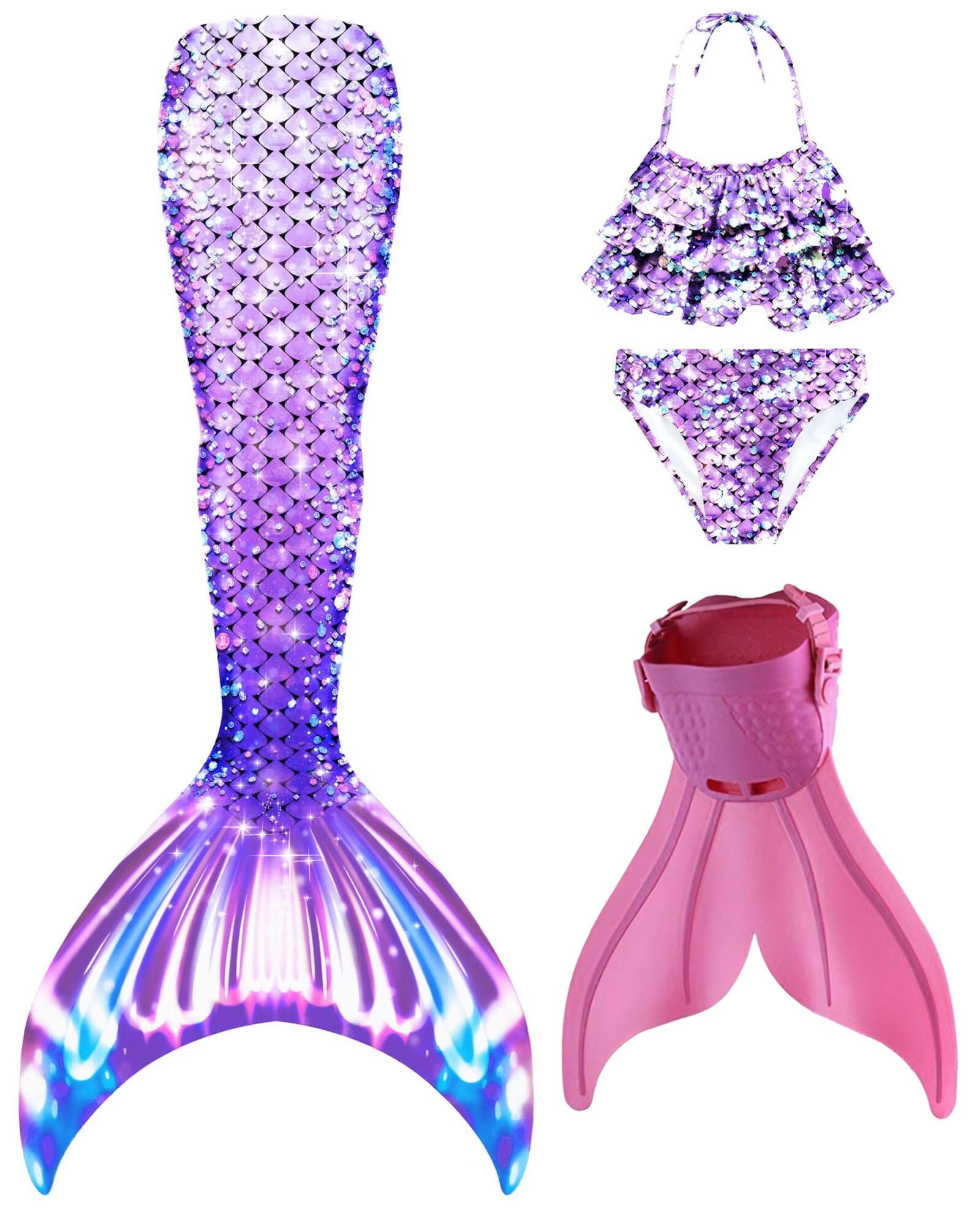 Mermaid Tails for Swimming with Monofin Girls Mermaid Tail Swimsuit ...