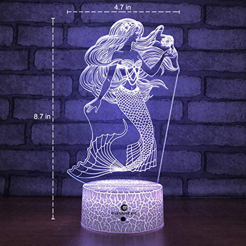 Mermaid Toys Night Light with Remote & Smart Touch 7 Colors + 16 Colors ...