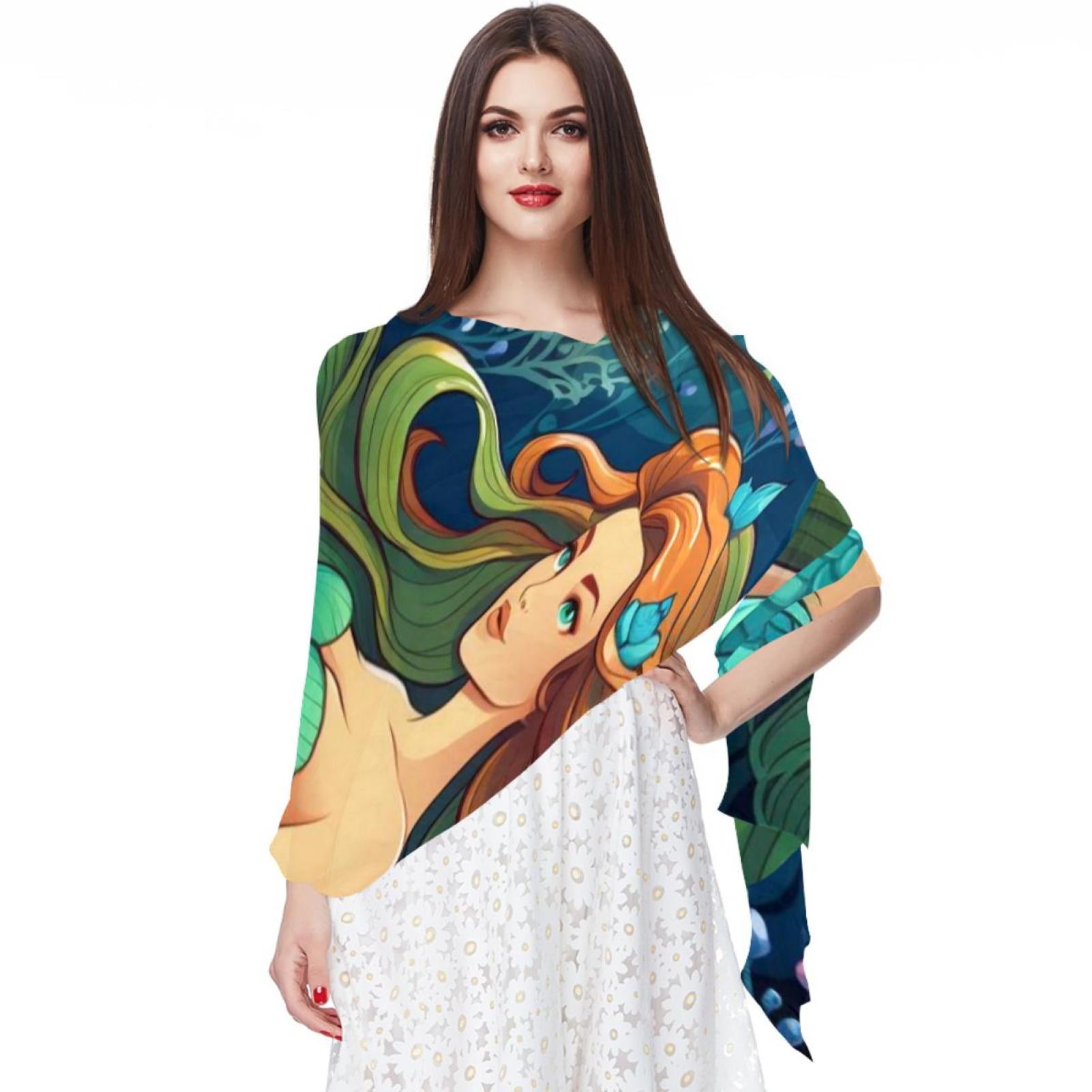 Mermaid Translucent Chiffon Yarn Silk Scarf - Light Breathable Material ...