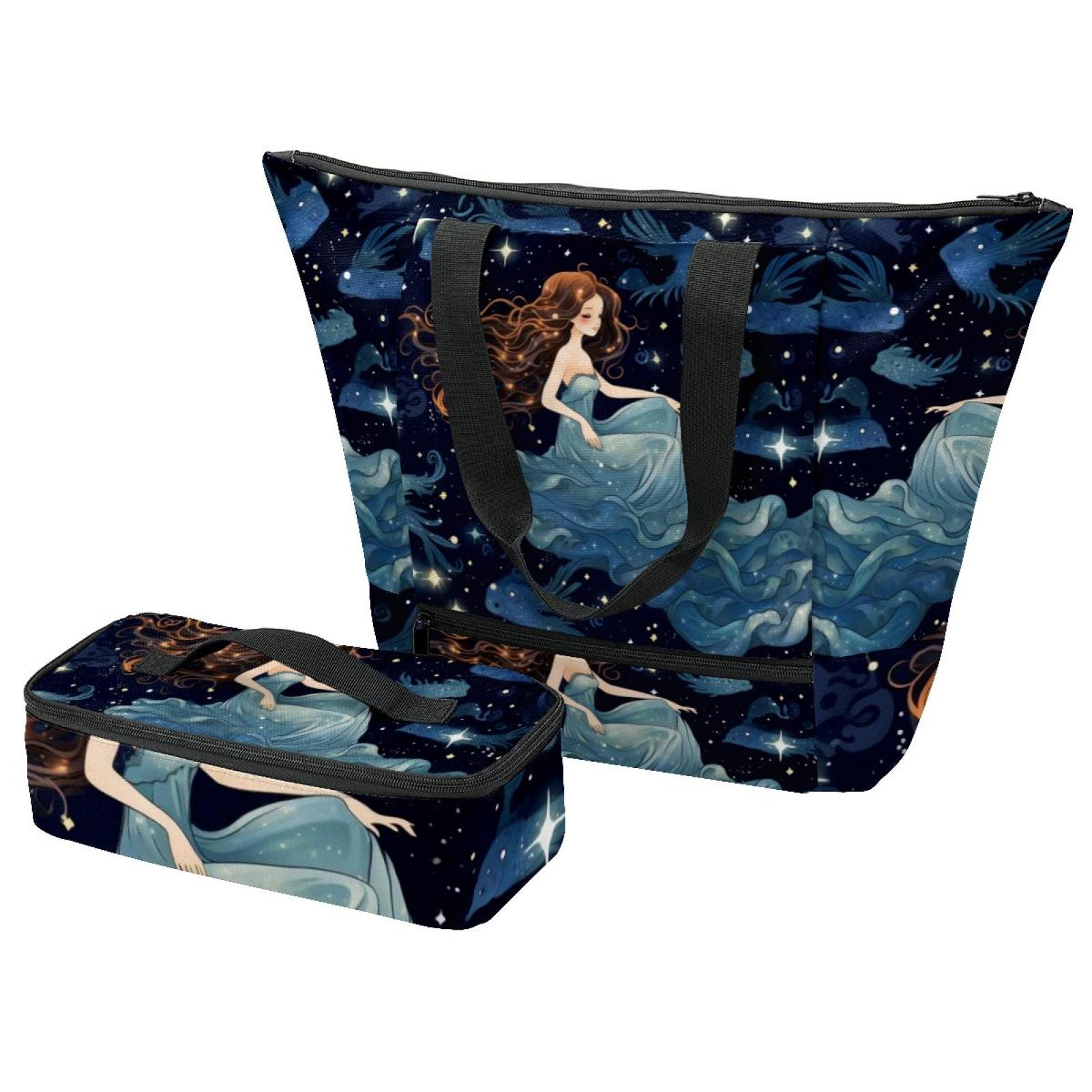 Mermaid Travel Duffel Bag Sports Tote Gym Bags Shoulder Weekender ...