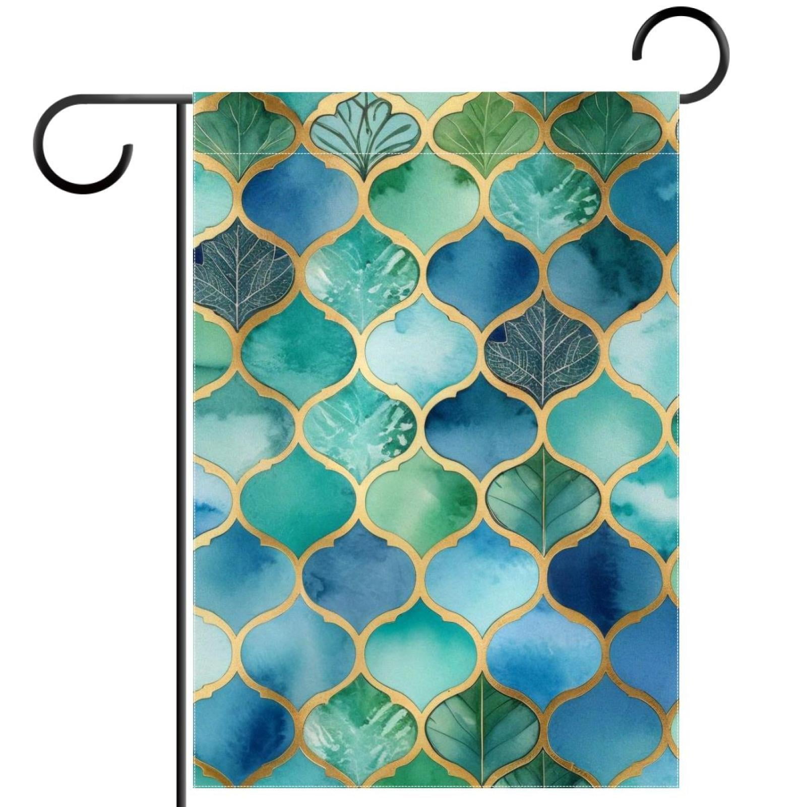 Mermaid Turquoise Green Scales Welcome Garden Flags, 12 x 18 Inch ...