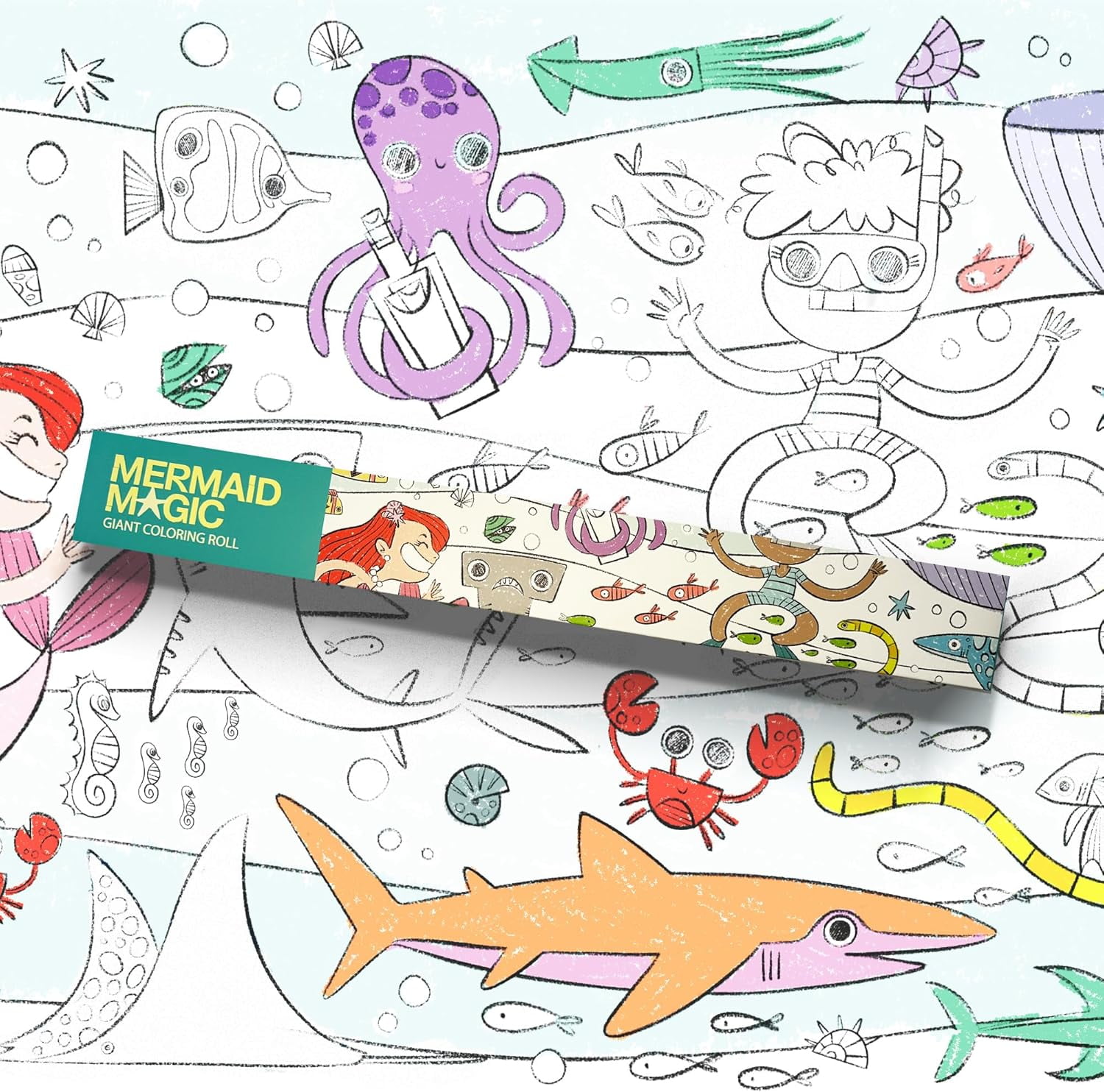 Mermaid Underwater 30Ft Giant Coloring Roll for Kids – Fun Arts ...