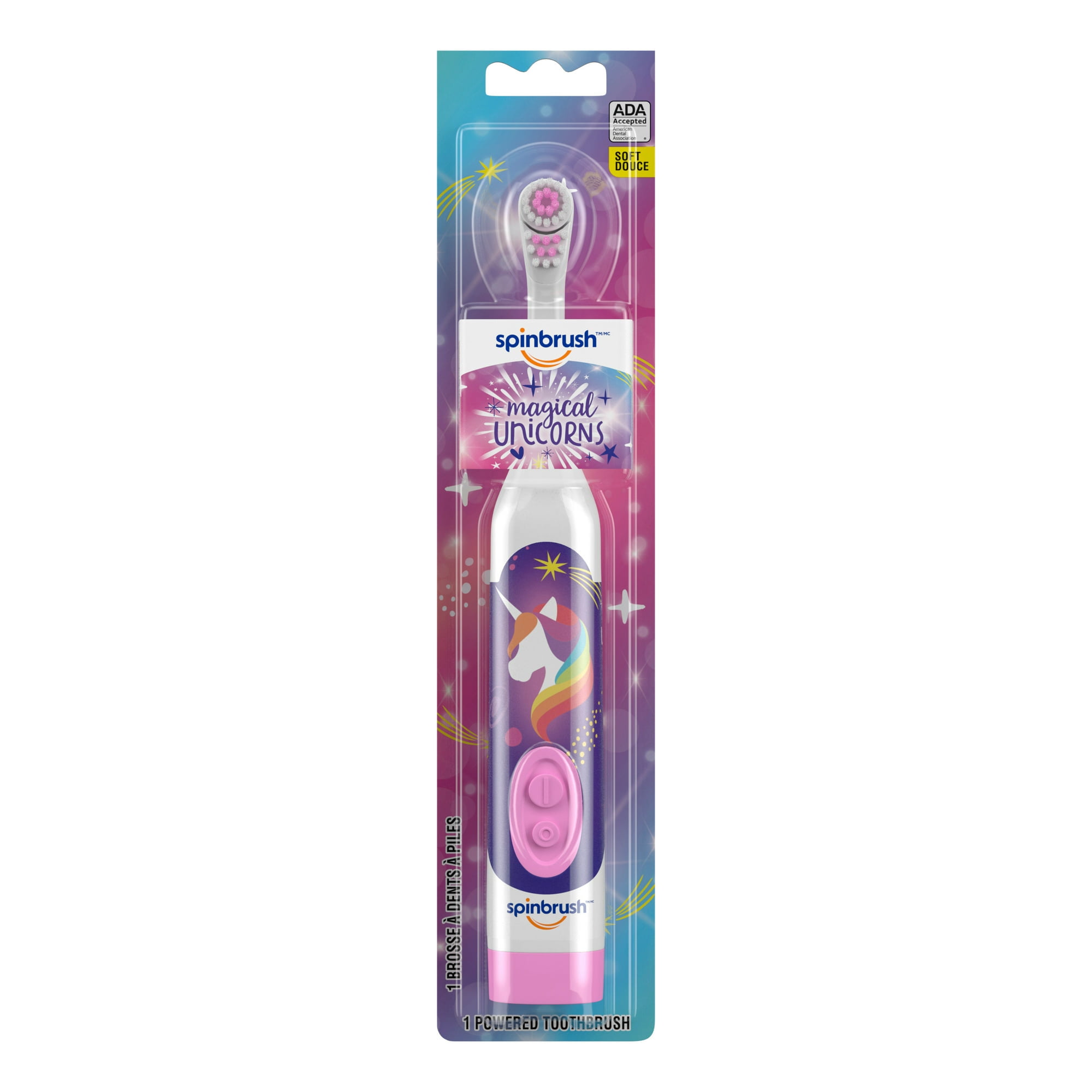 Mermaid & Unicorn Kid’S Spinbrush Electric Battery Toothbrush, Soft, 1 ...