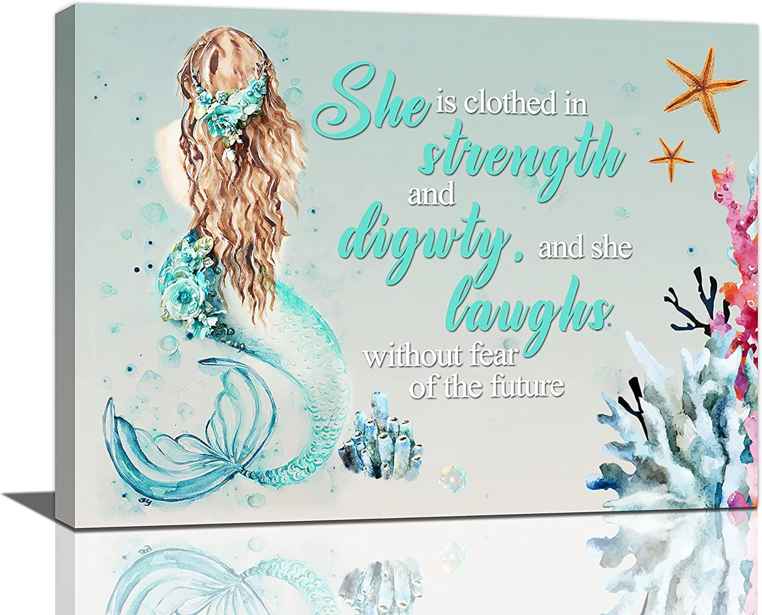Mermaid Wall Art Motivational Mermaid Canvas Prints Painting Ocean ...