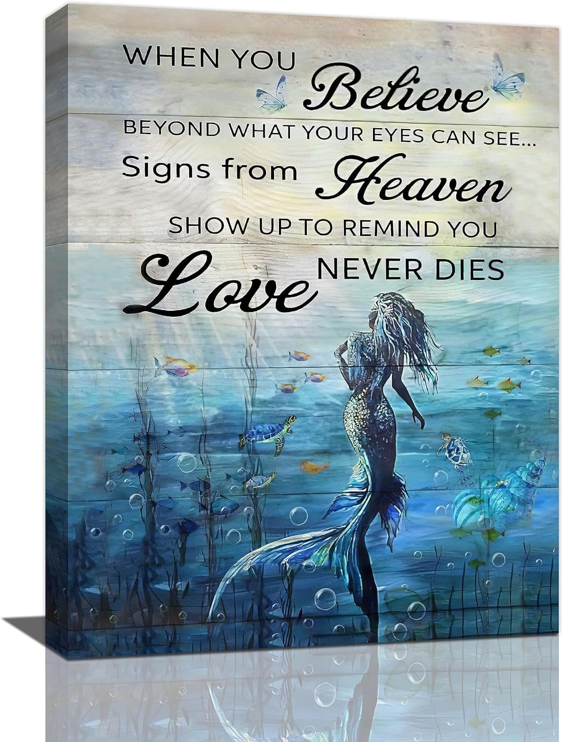 Mermaid Wall Art Mermaid Pictures Inspirational Quotes Memorial Canvas ...