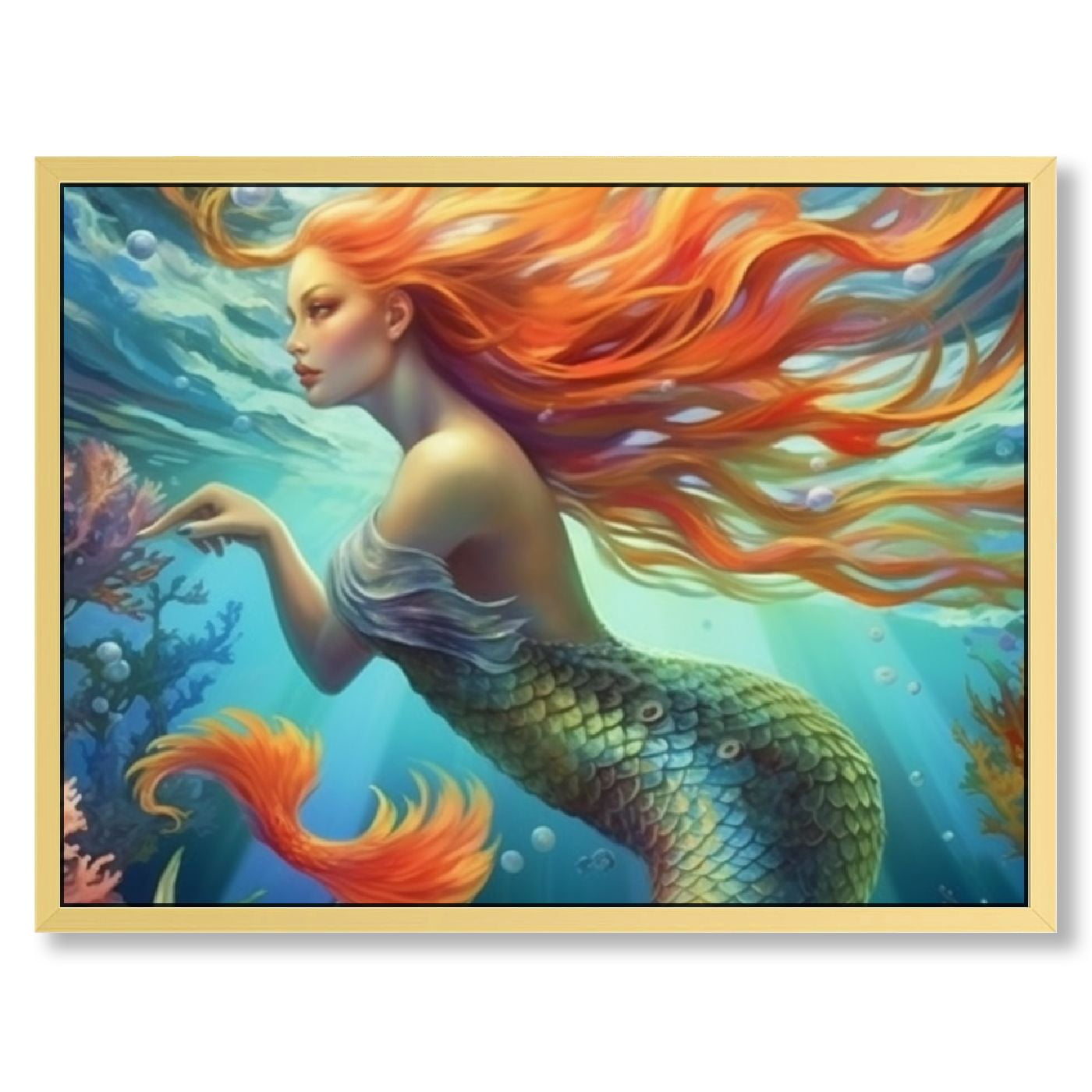 Mermaid Wall Ocean Coastal The Underwater World Canvas Mermaid Pictures ...