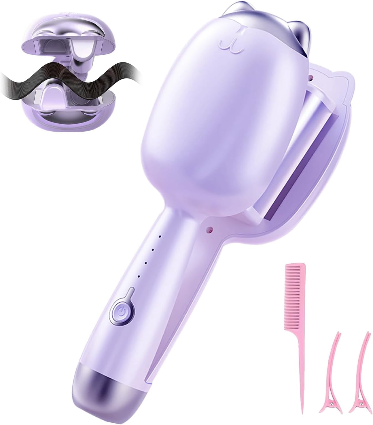 Mermaid Wave Hair Curler and Crimper, Professional Double Barrel Waver ...
