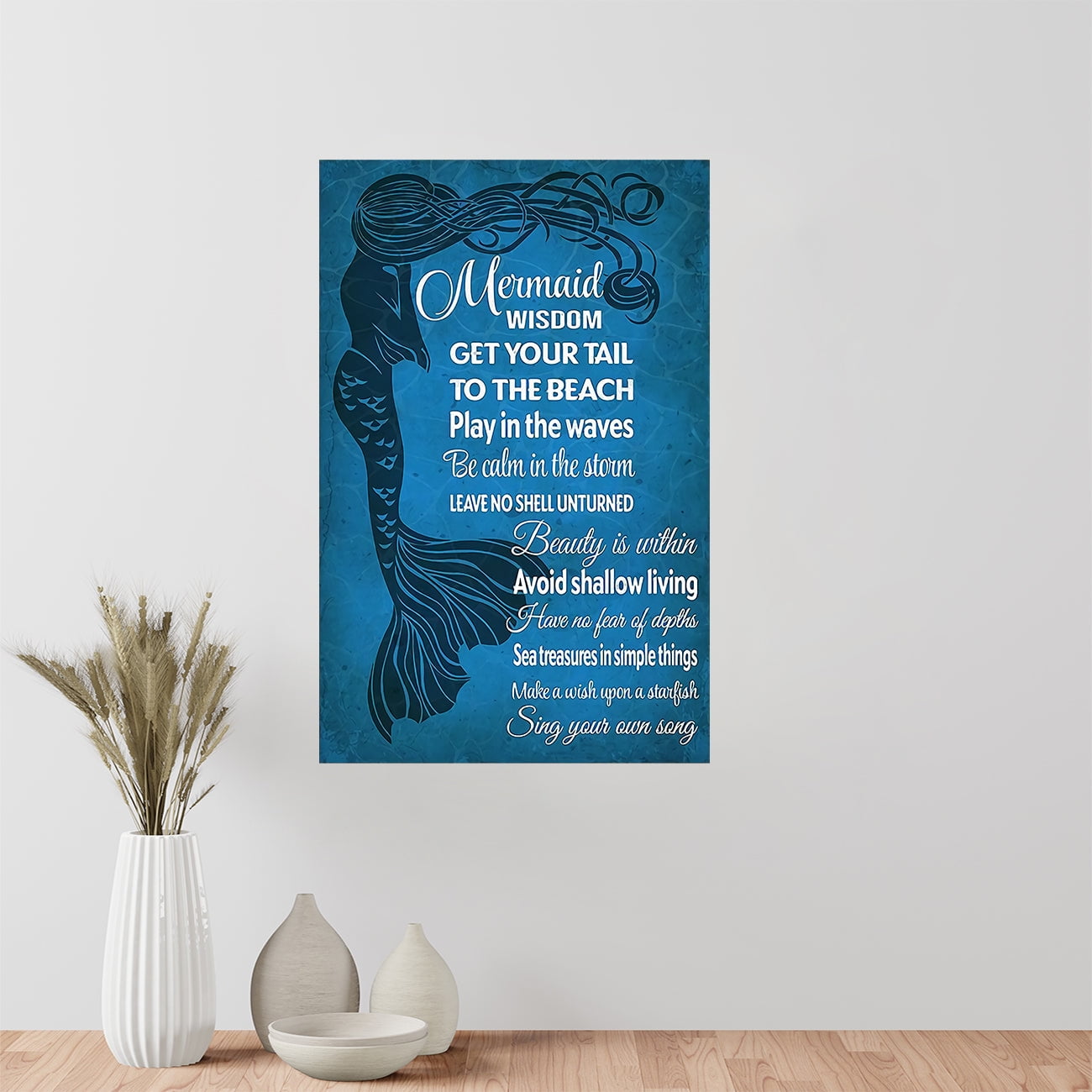 Mermaid Wisdom Get Your Tail To The Beach Phay In The Waves Poster ...