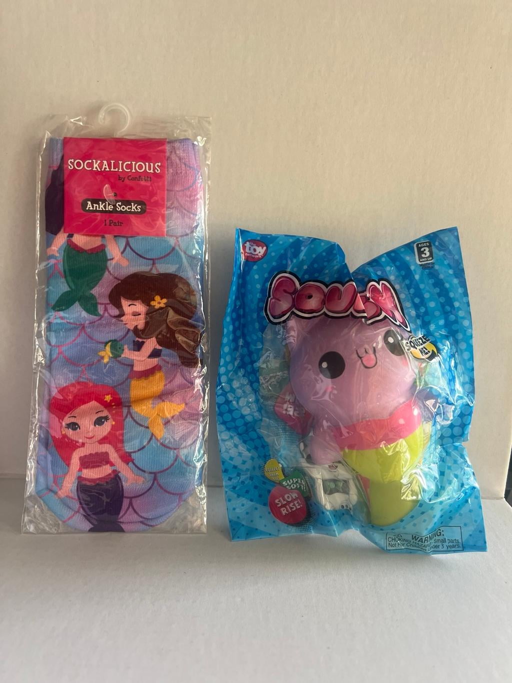Mermaid With Brushes 3 Piece Set & Mermaid Squishy Color Will Vary New ...