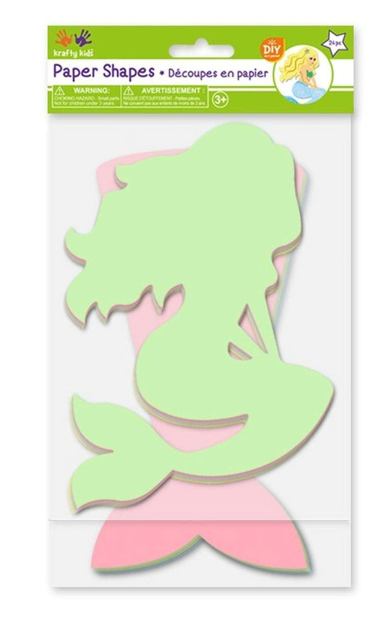 Mermaid and Mermaid Tail YPF5 Colorful Pastel Paper Shaped Craft Sheets ...