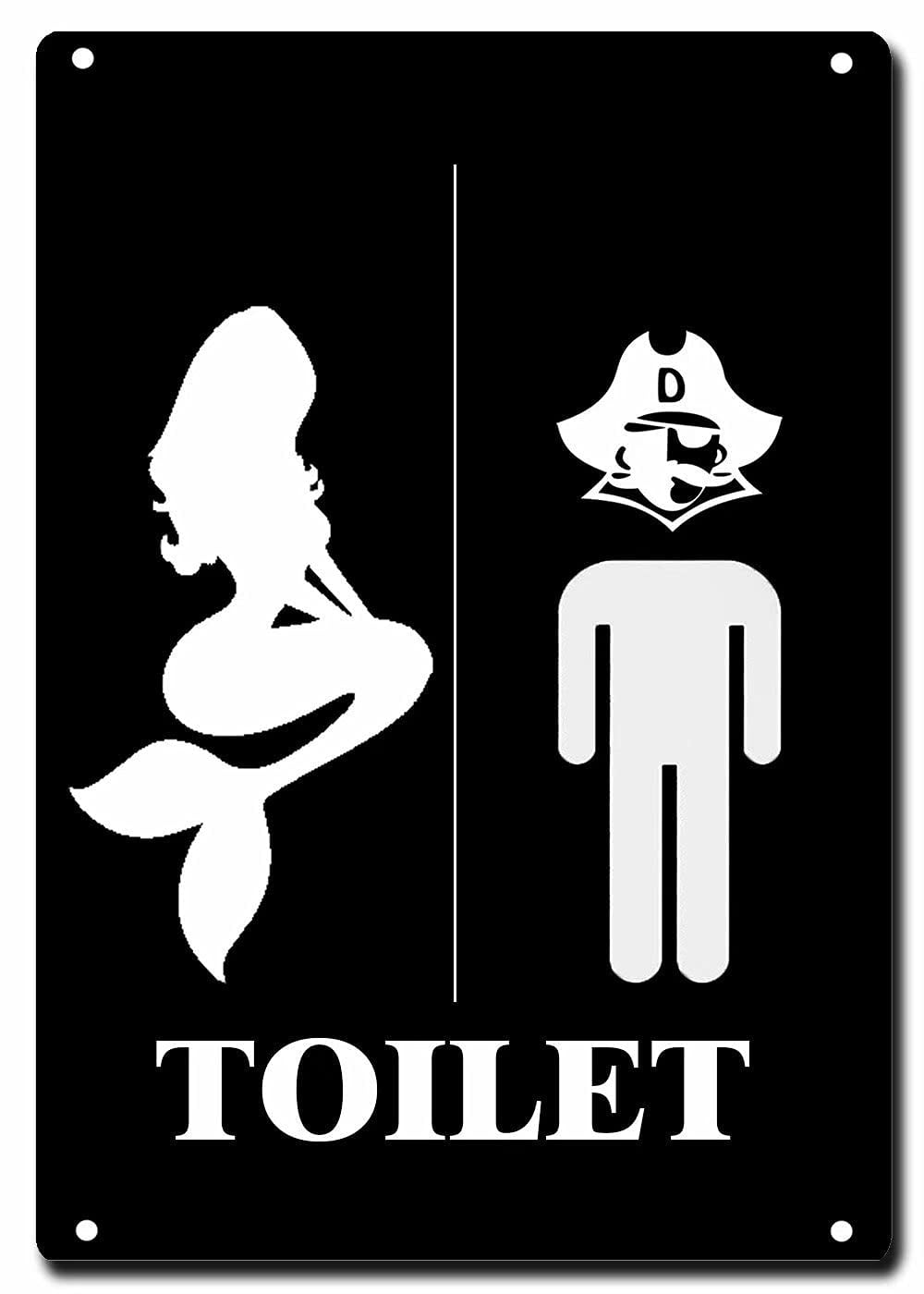 Mermaid and Pirate Toilet Sign Bathroom Restroom Signs Toilet For Cafes ...