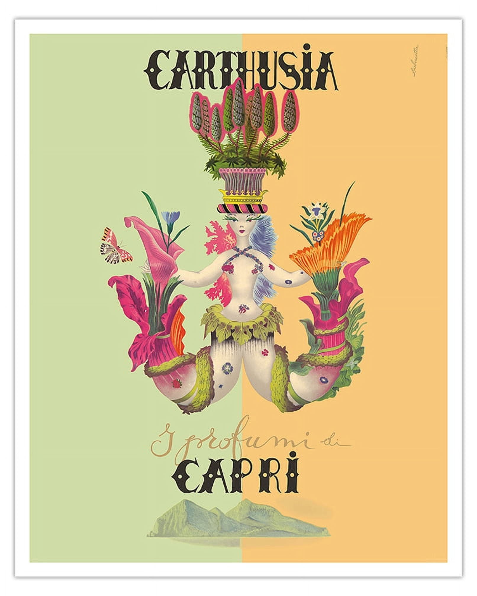 Mermaid of Capri - Carthusia Perfumes - Vintage Advertising Poster by ...