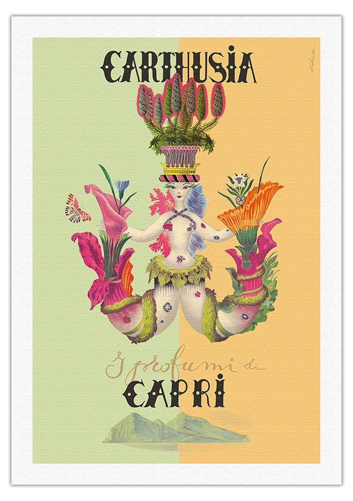 Mermaid of Capri - Carthusia Perfumes - Vintage Advertising Poster by ...
