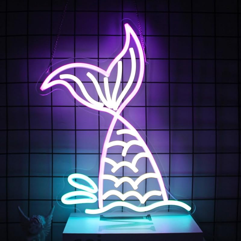 Mermaid tail neon sign purple neon light anime led neon lights signs ...