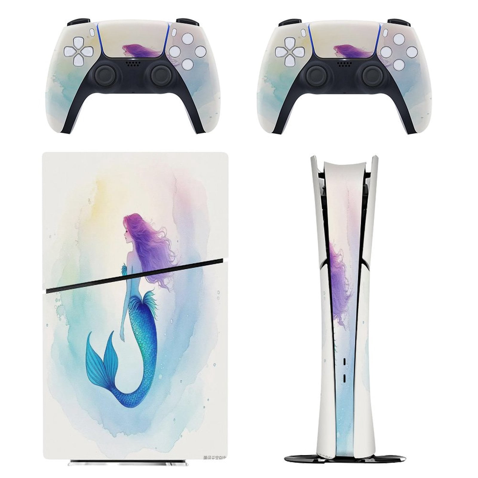 Mermaid with Long Cyan Hair PS5/PS5 Slim Digital Disc Skin Sticker For ...