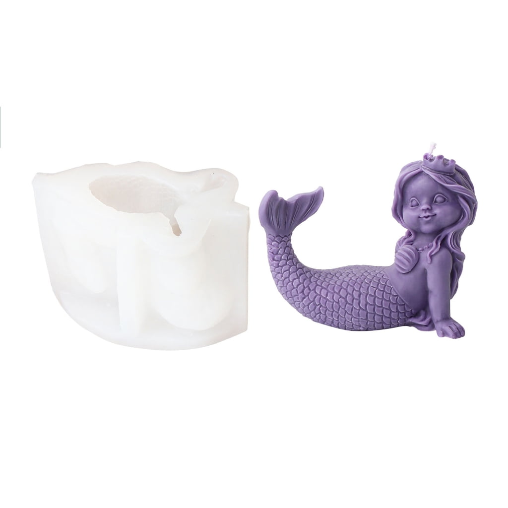 Mermaids Candle Silicone Mould Resin Plaster Mold Handmade Cake ...