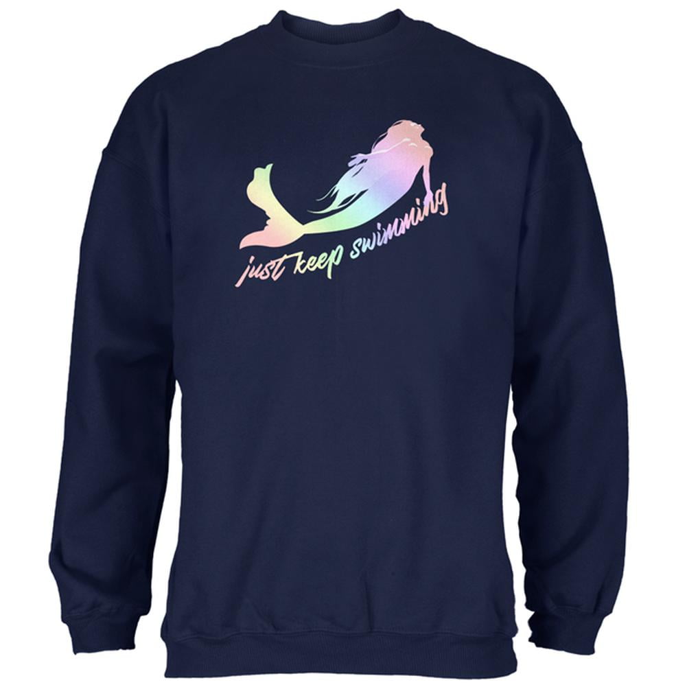 Mermaids Just Keep Swimming Pastels Mens Sweatshirt Navy SM - Walmart.com