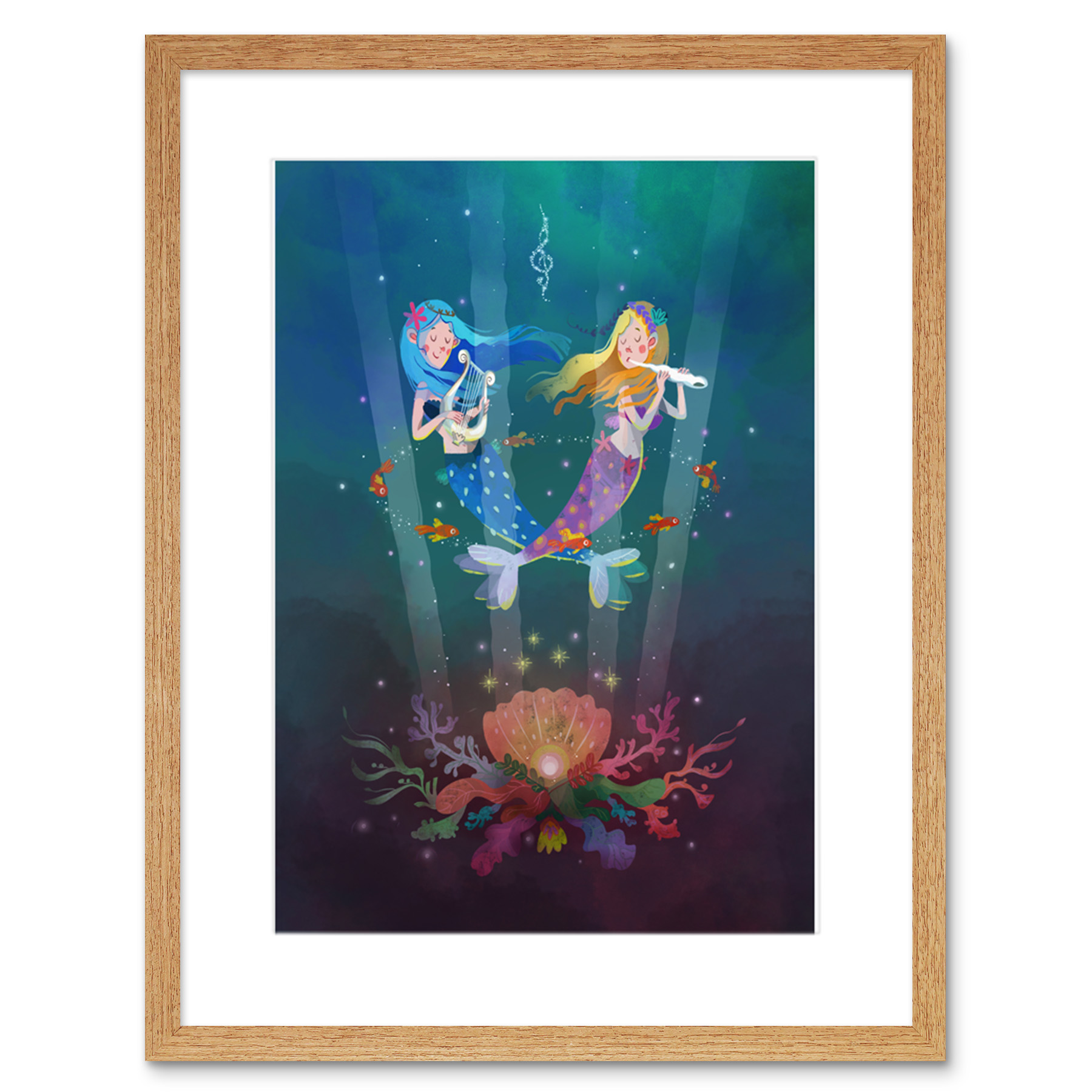 Mermaids Kids Music Framed Art Print - Walmart.com