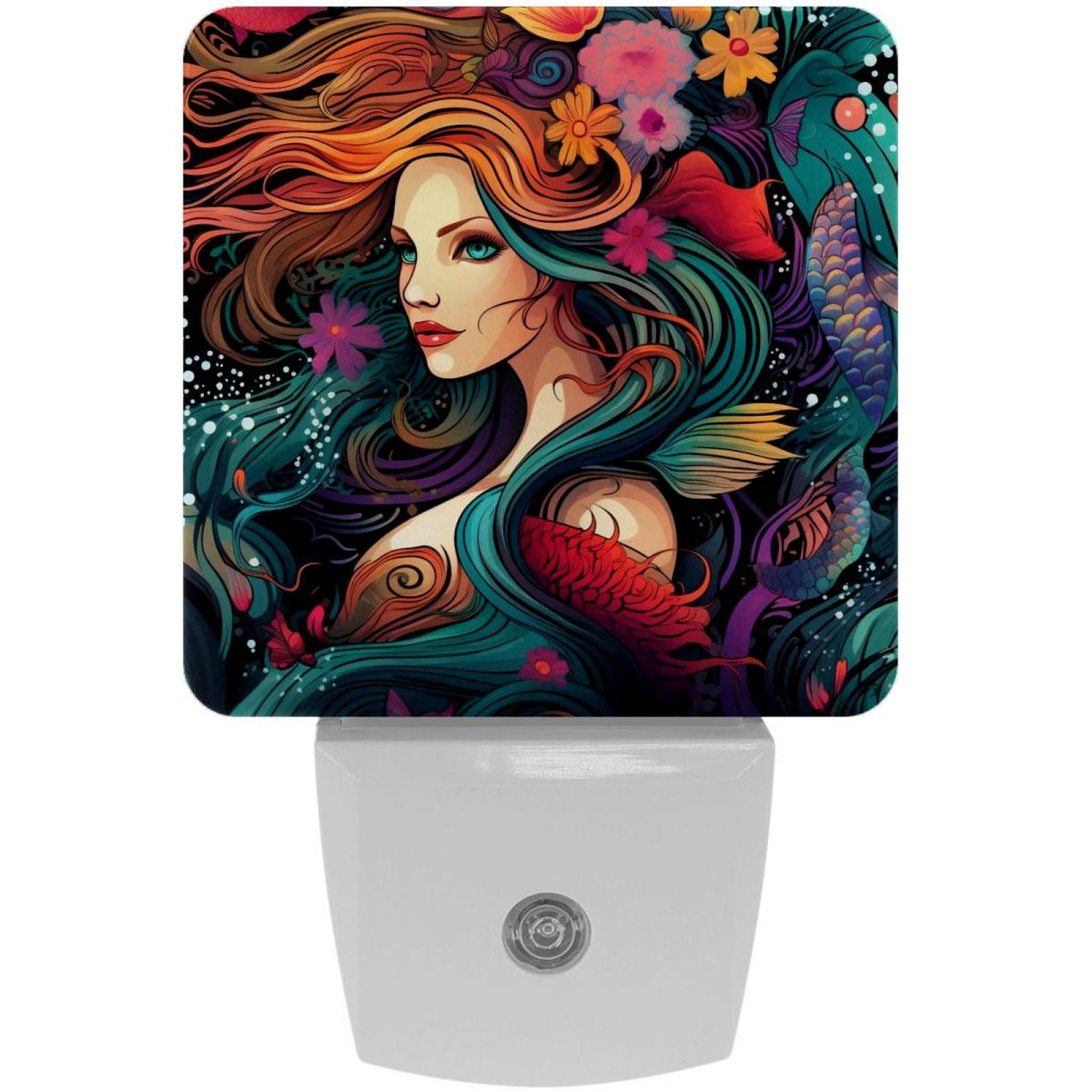 Mermaids LED Square Night Light - Energy Efficient Plug-in Nightlight ...