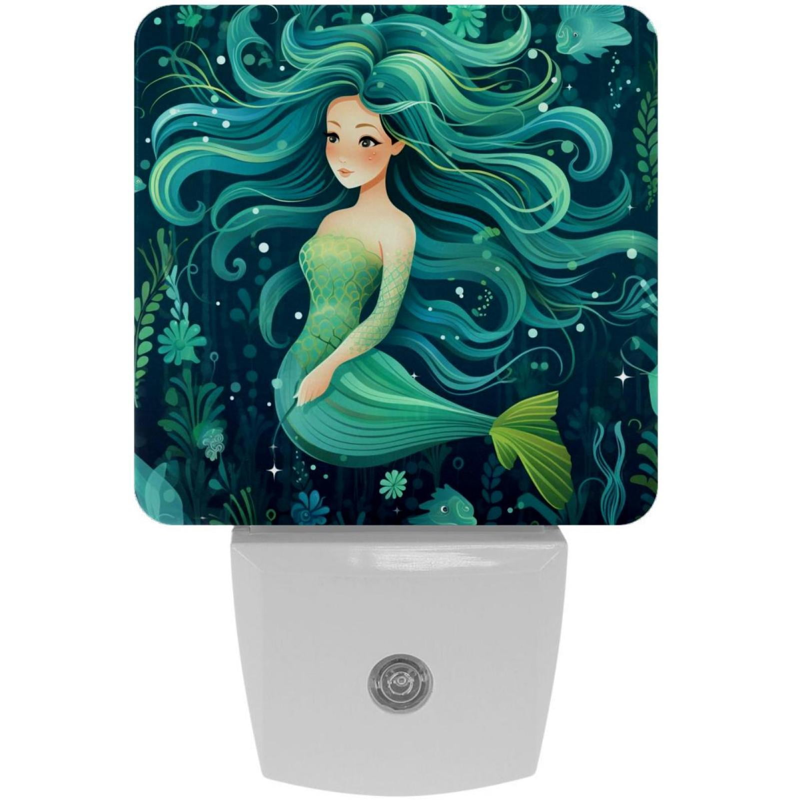 Mermaids LED Square Night Light - Small and Bright Square-shaped LED ...