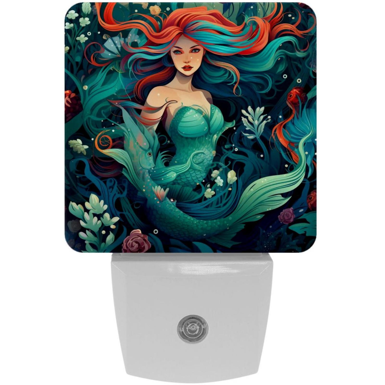 Mermaids LED Square Night Light - Small and Bright Square-shaped LED ...