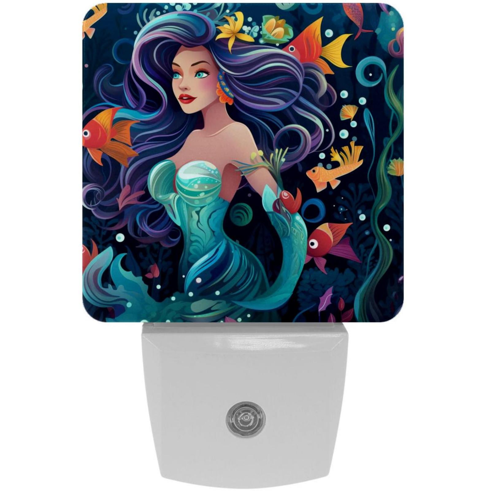 Mermaids LED Square Night Lights for Bedroom and Living Room ...