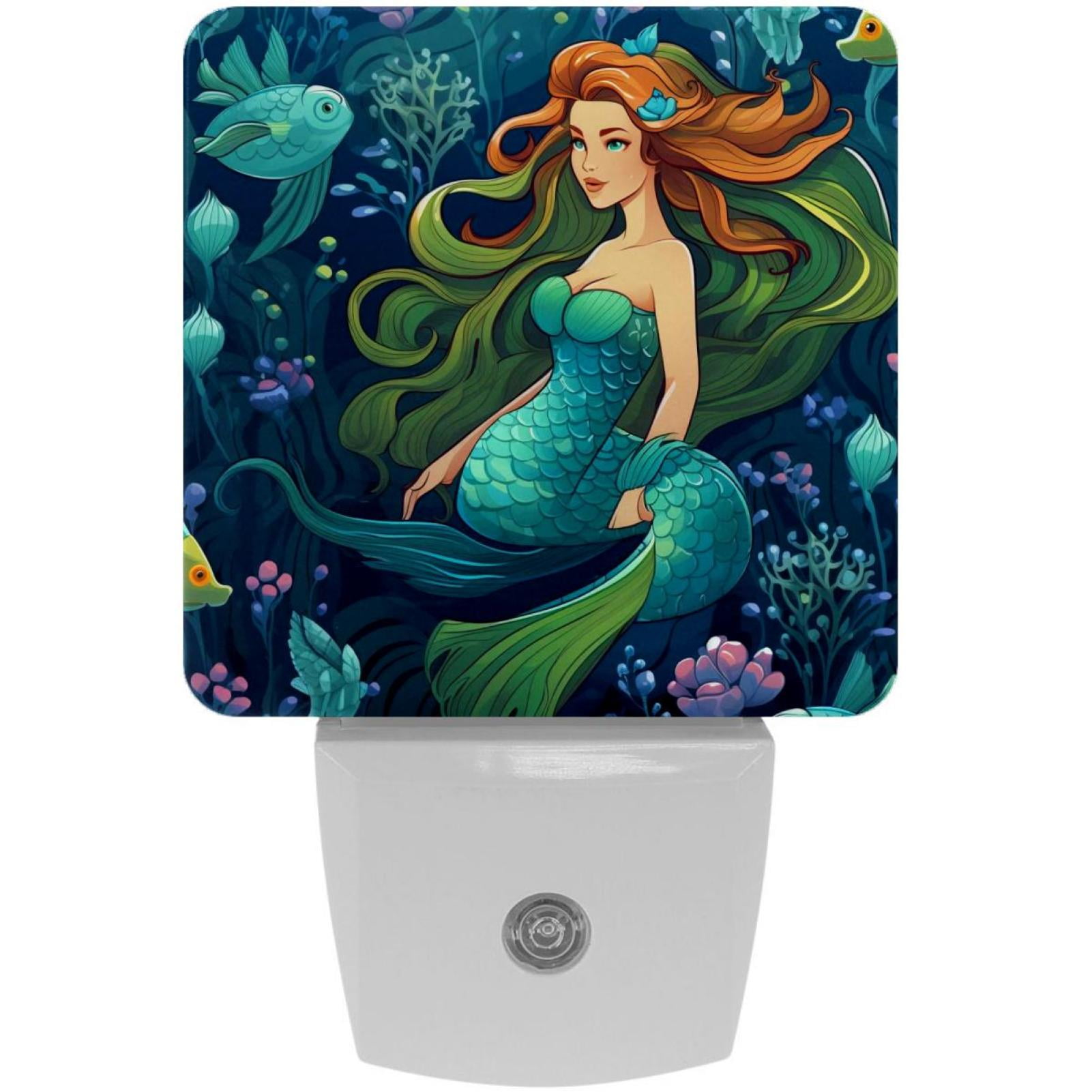 Mermaids LED Square Night Lights - Bedside Lighting Solution for a ...