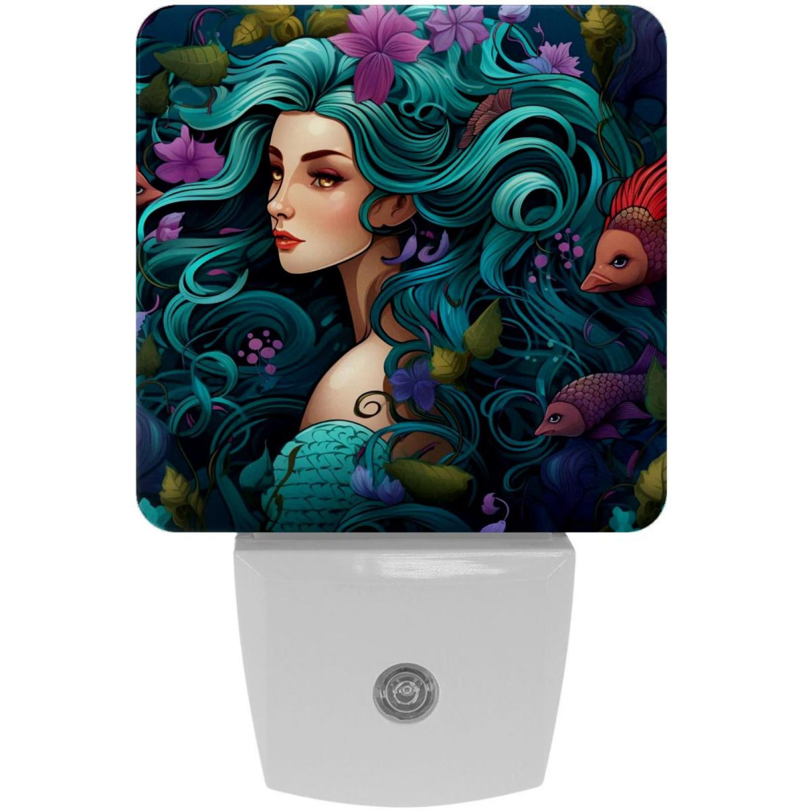 Mermaids LED Square Night Lights - Bright and Compact Bedroom or ...