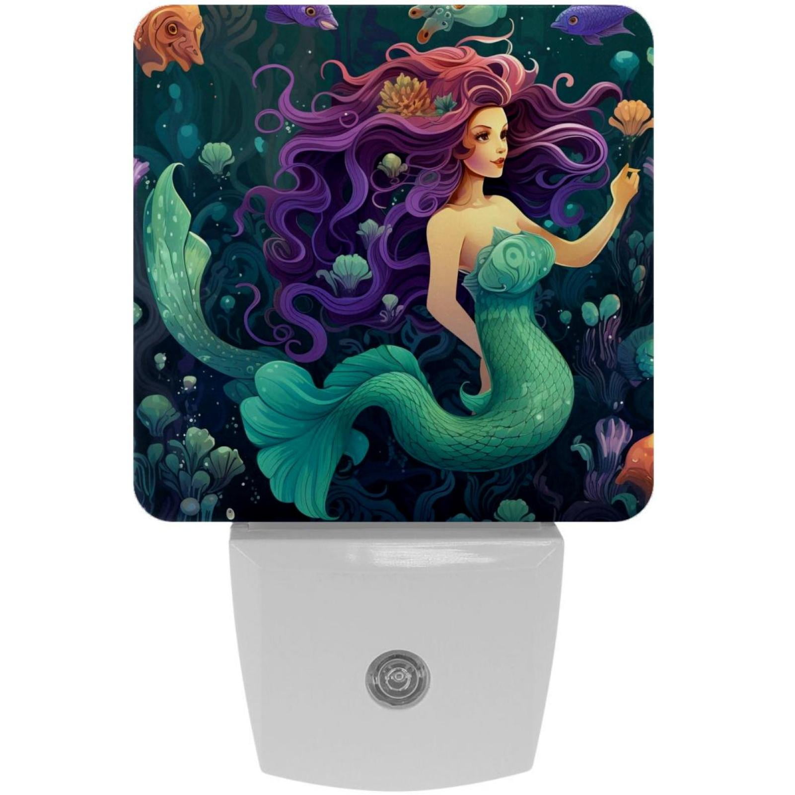Mermaids LED Square Night Lights - Bright and Compact Bedroom or ...