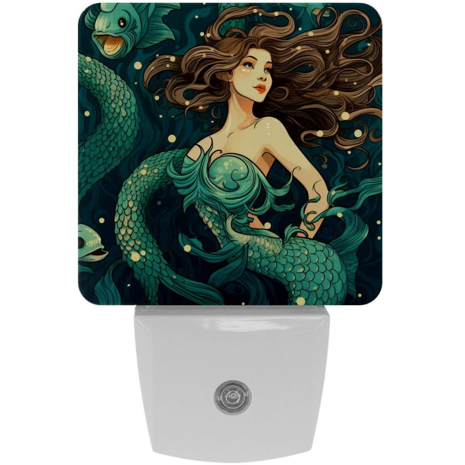 Mermaids LED Square Night Lights - Energy Efficient and Stylish Bedroom ...