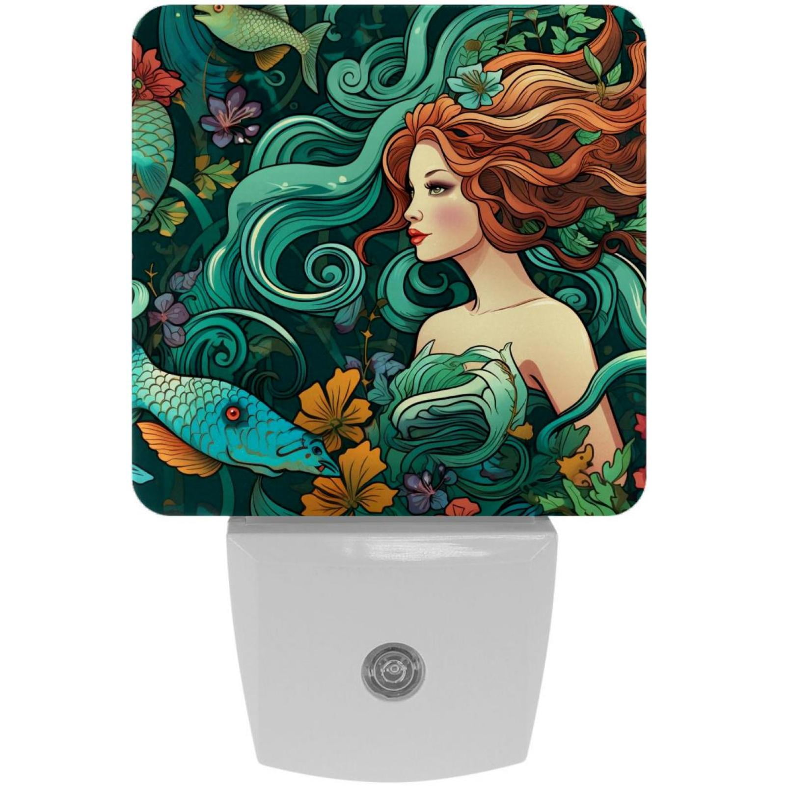 Mermaids LED Square Night Lights - Small and Bright Illumination for ...