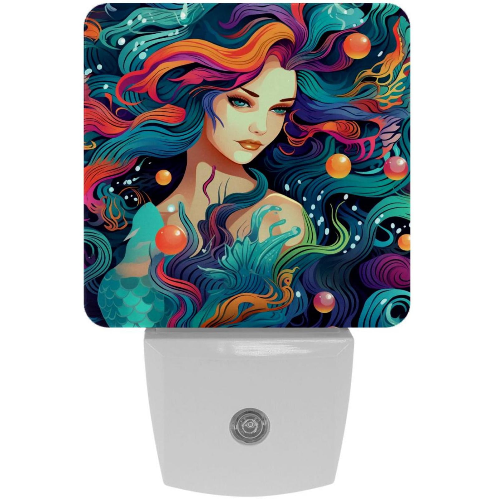 Mermaids LED Square Night Lights - Small and Stylish Energy-Saving ...