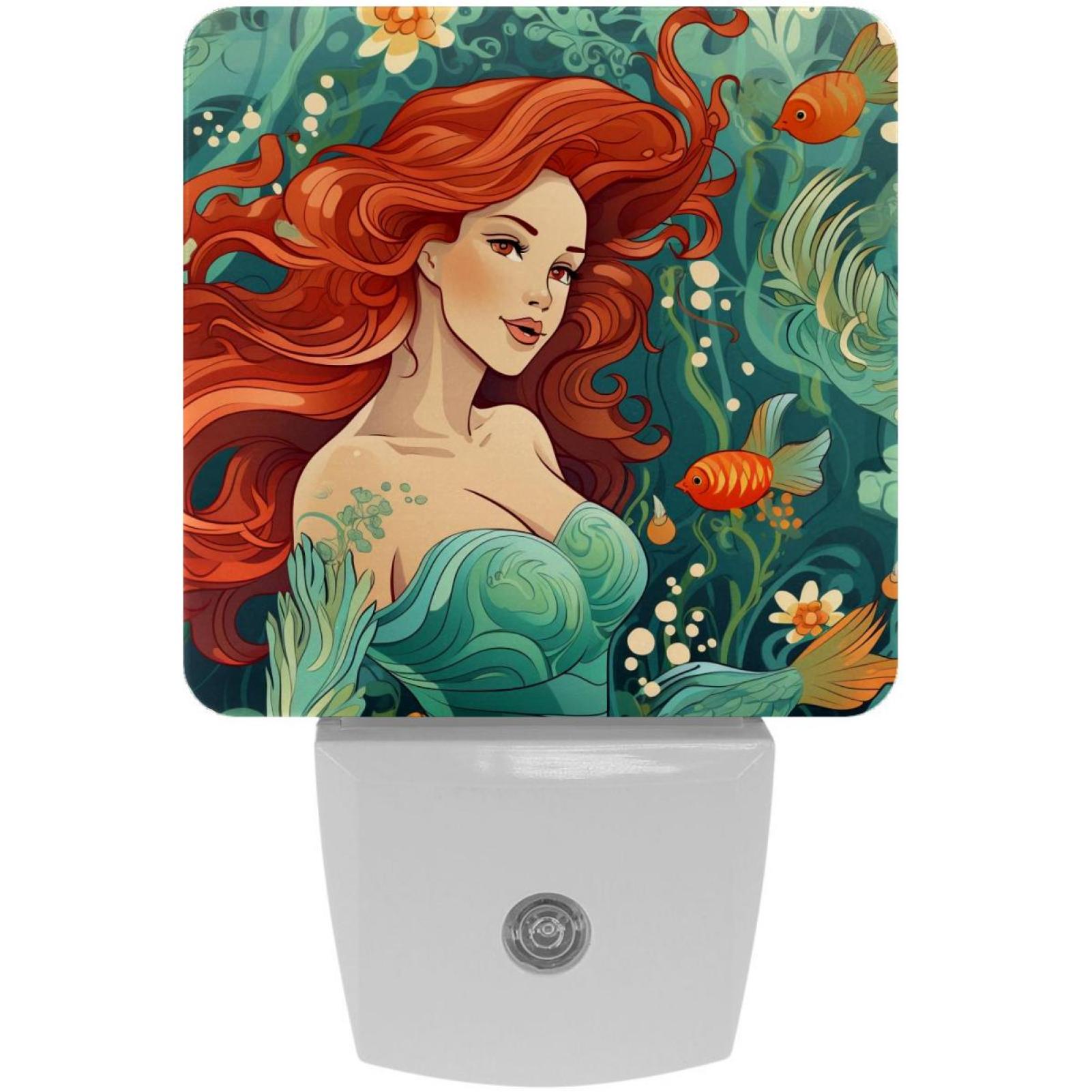 Mermaids LED Square Night Lights - Small and Stylish Energy-Saving ...