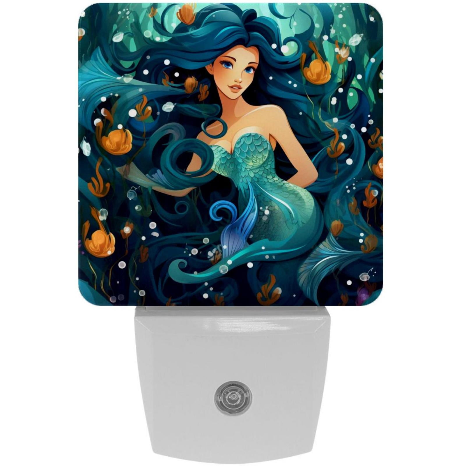 Mermaids LED Square Night Lights with Motion Sensor - Modern and Energy ...