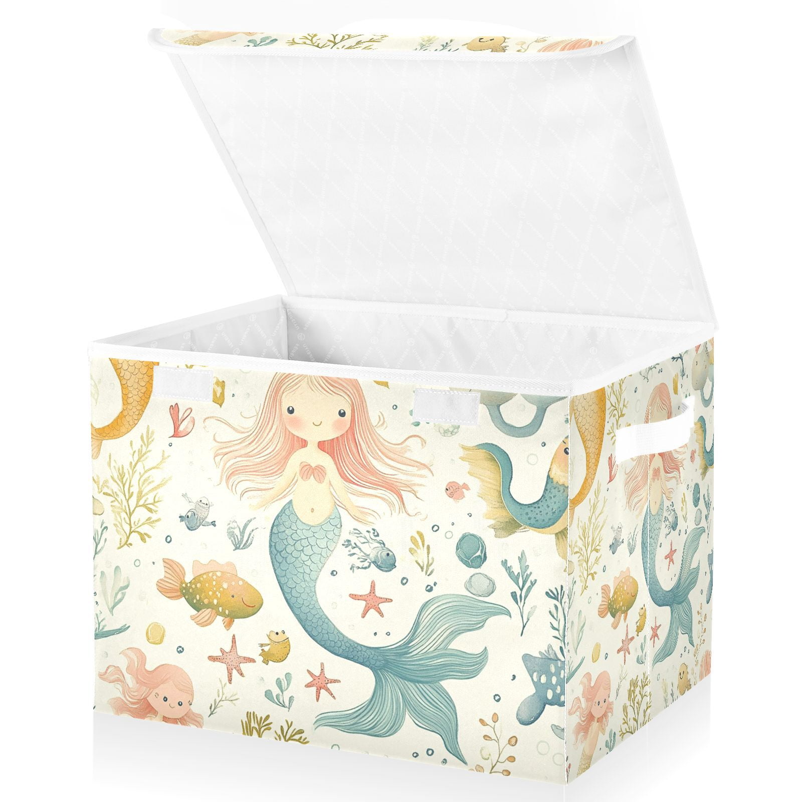Mermaids Seaweed Storage Basket for Shelves Foldable Container ...
