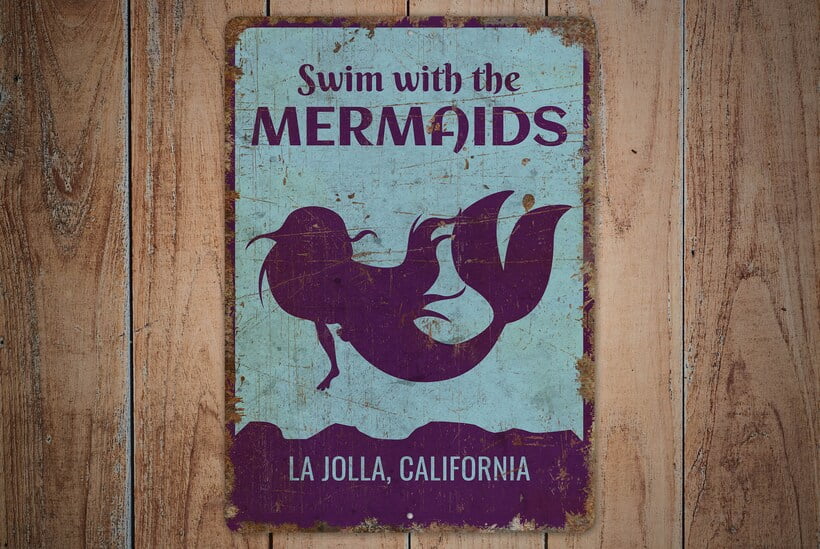 Mermaids Sign Mermaids Beach Sign Beach Decor Beach Sign Vintage Style ...