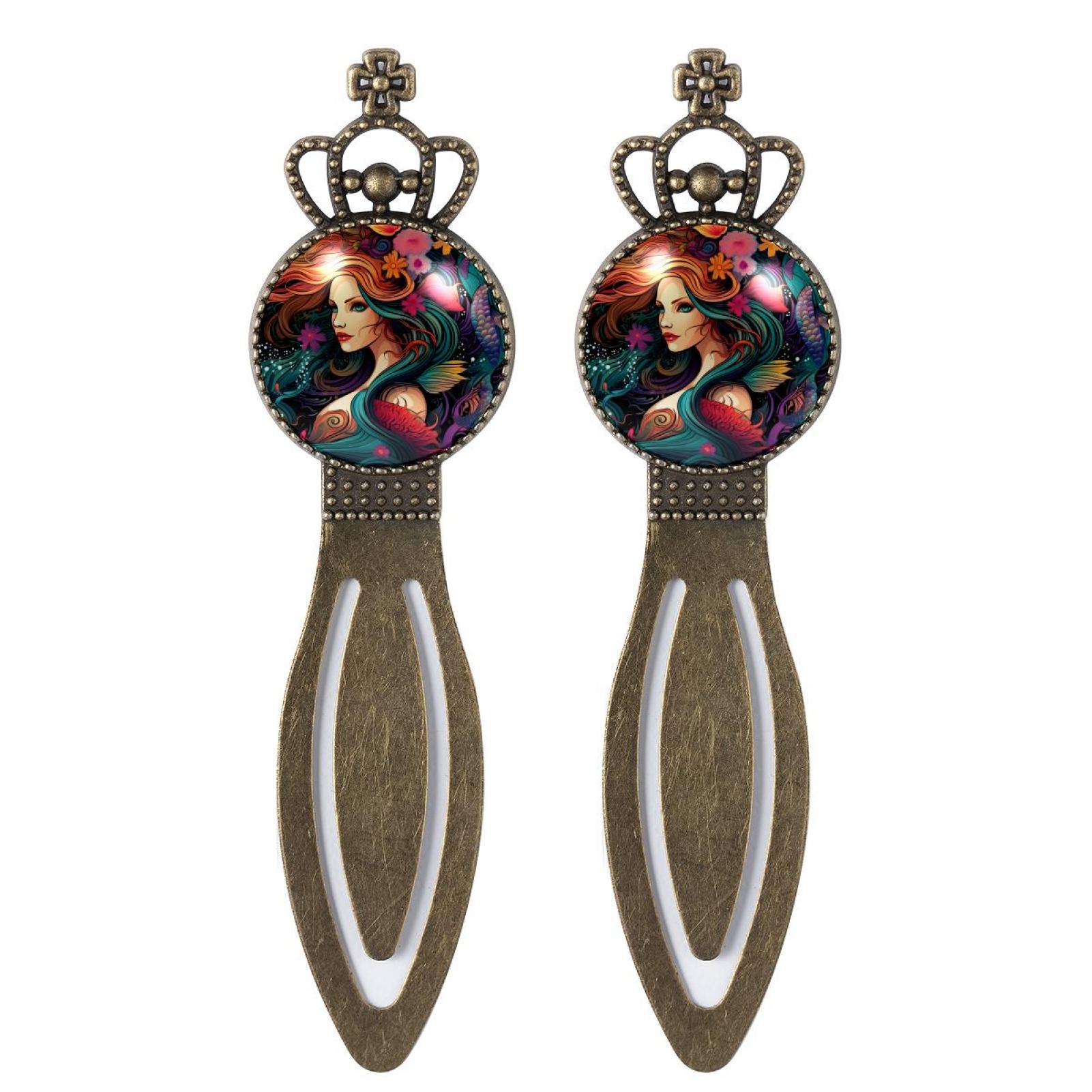 Mermaids Stainless Steel Vintage Copper Crown-Shaped Bookmarks Set of ...