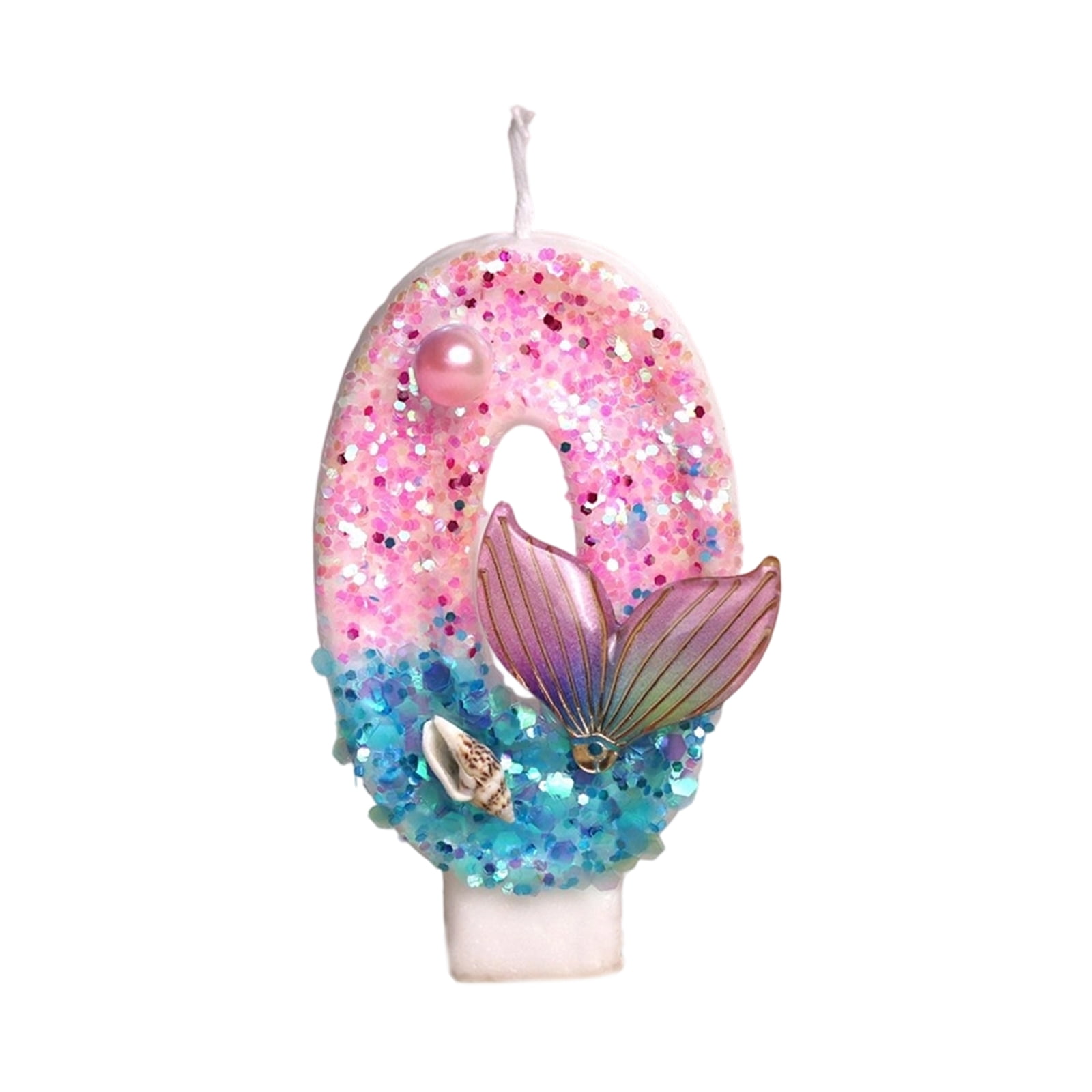 Mermaids Themed Birthday Number with Glittering Sequins Pearls For ...