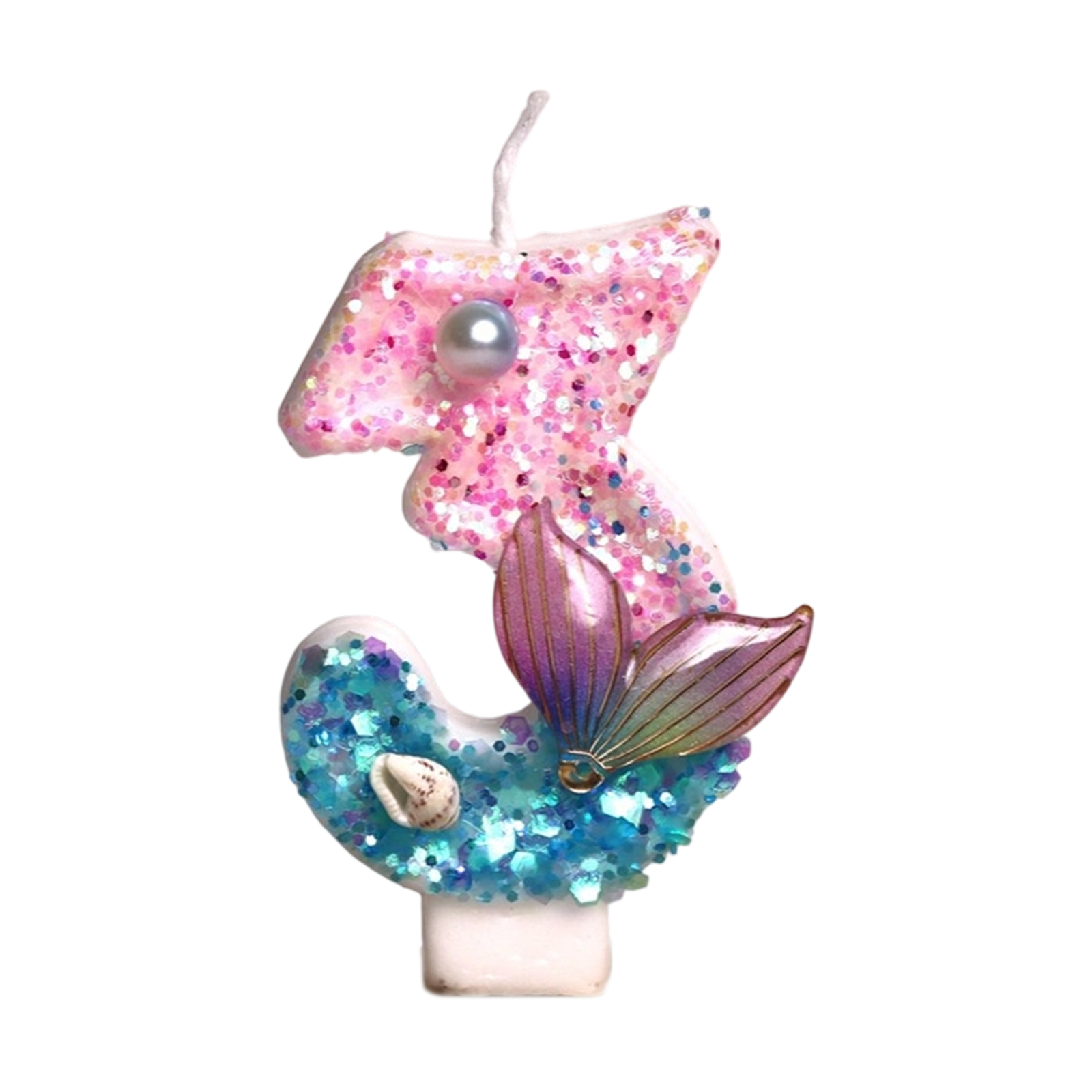 Mermaids Themed Birthday Number with Glittering Sequins Pearls For ...