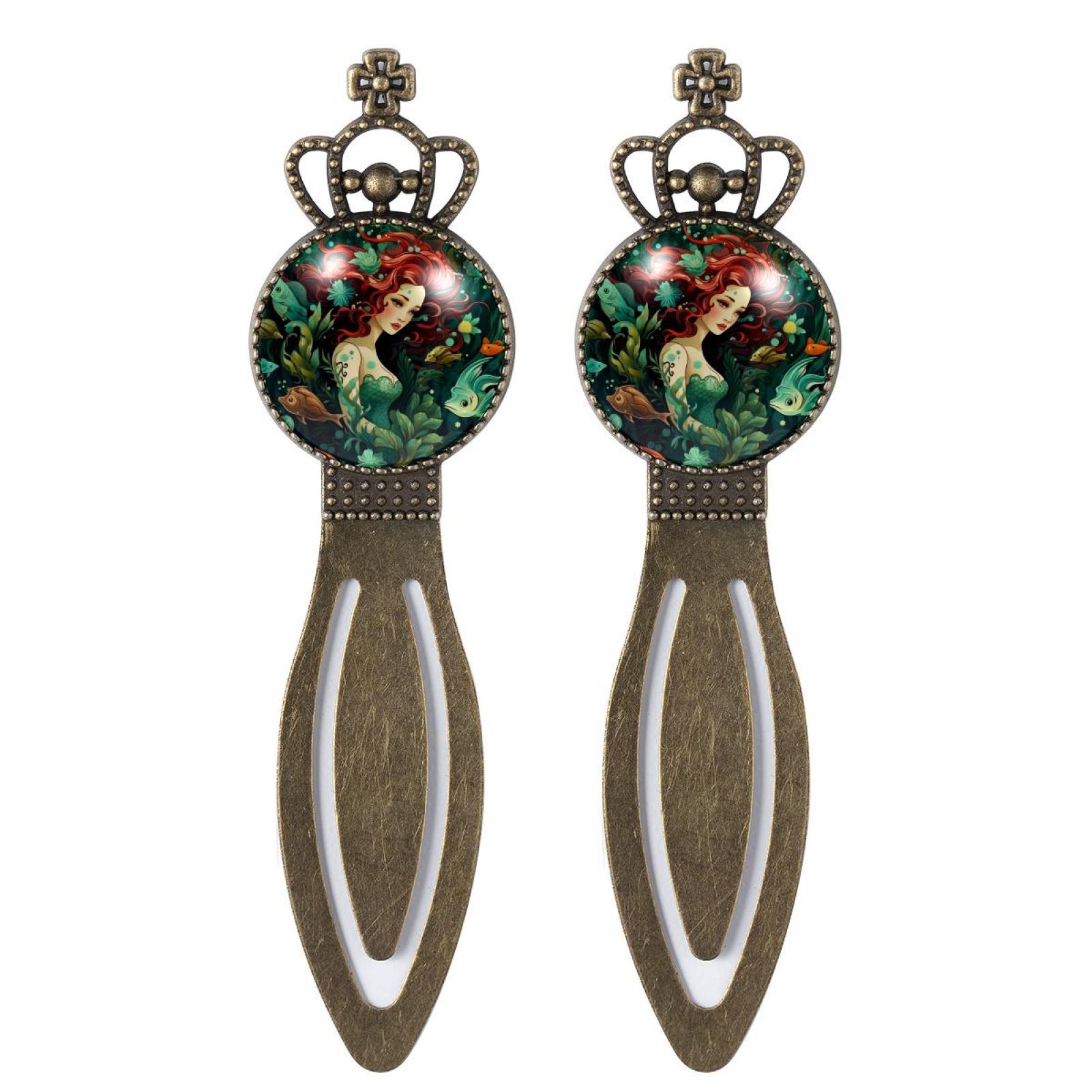 Mermaids Vintage Copper Crown-Shaped Bookmarks: Stainless Steel Book ...