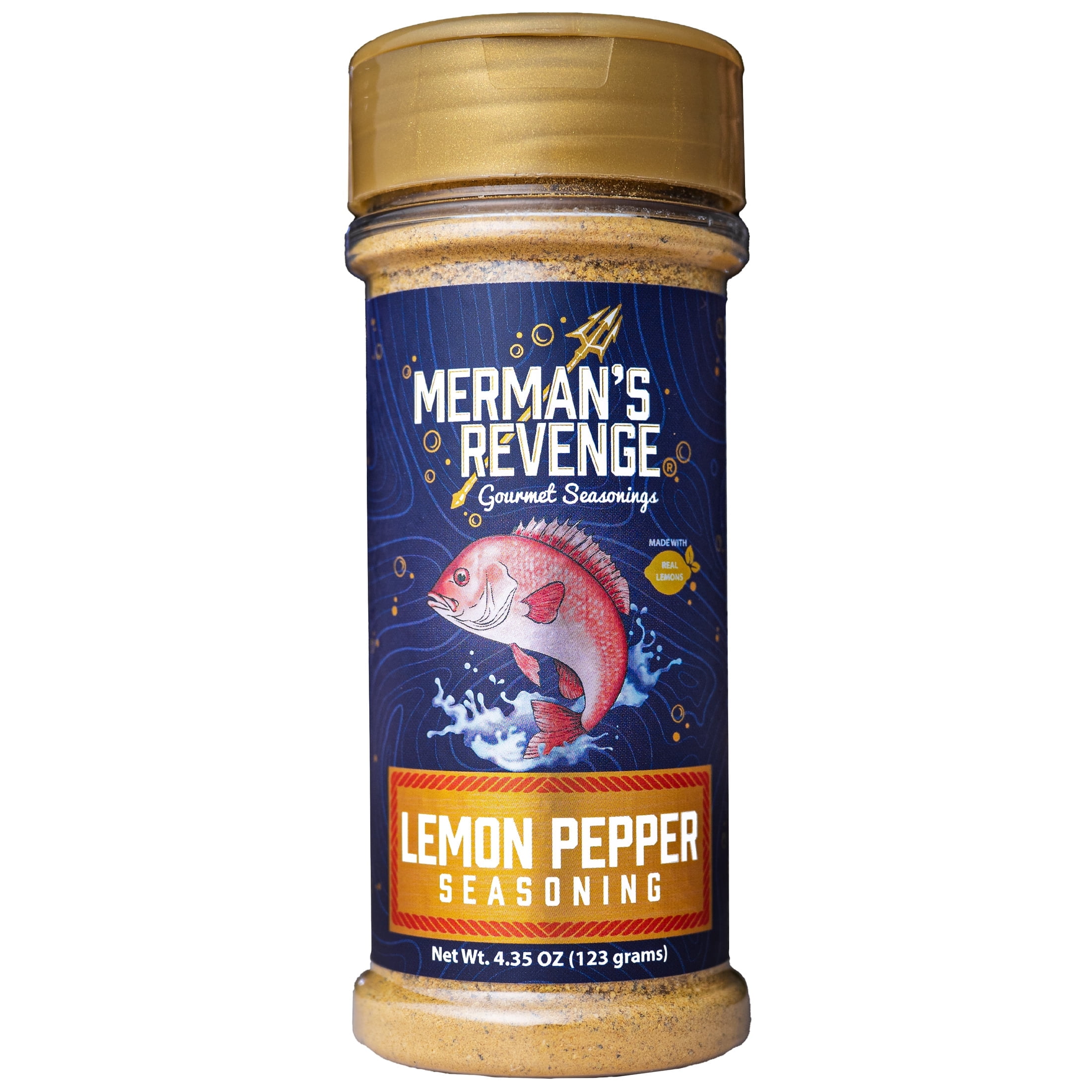 Merman’s Revenge Lemon Pepper Seasoning, 4.35 oz, Shaker 2 pack ...