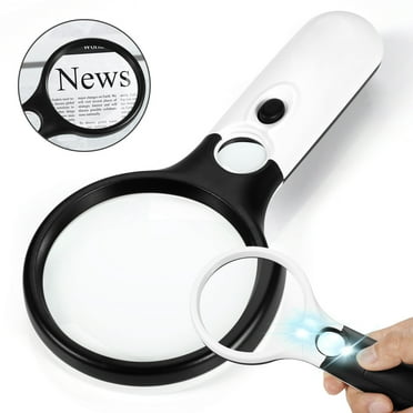 Magnifying Glass with LED Light, Lightweight Handheld Lighted 4x ...