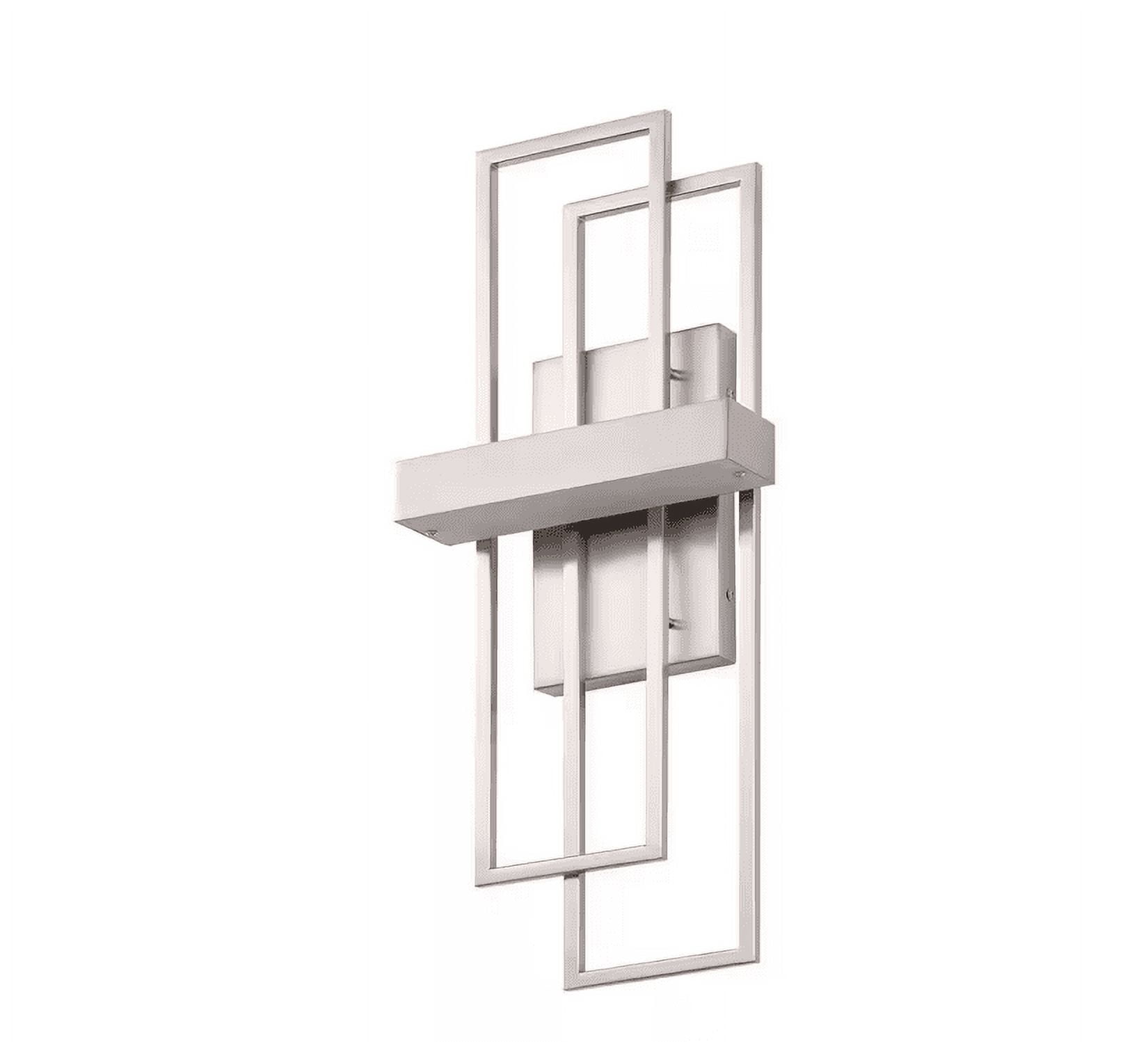 Merra 1-Light Brushed Nickel LED Wall Sconce with Geometric Metal Frame ...